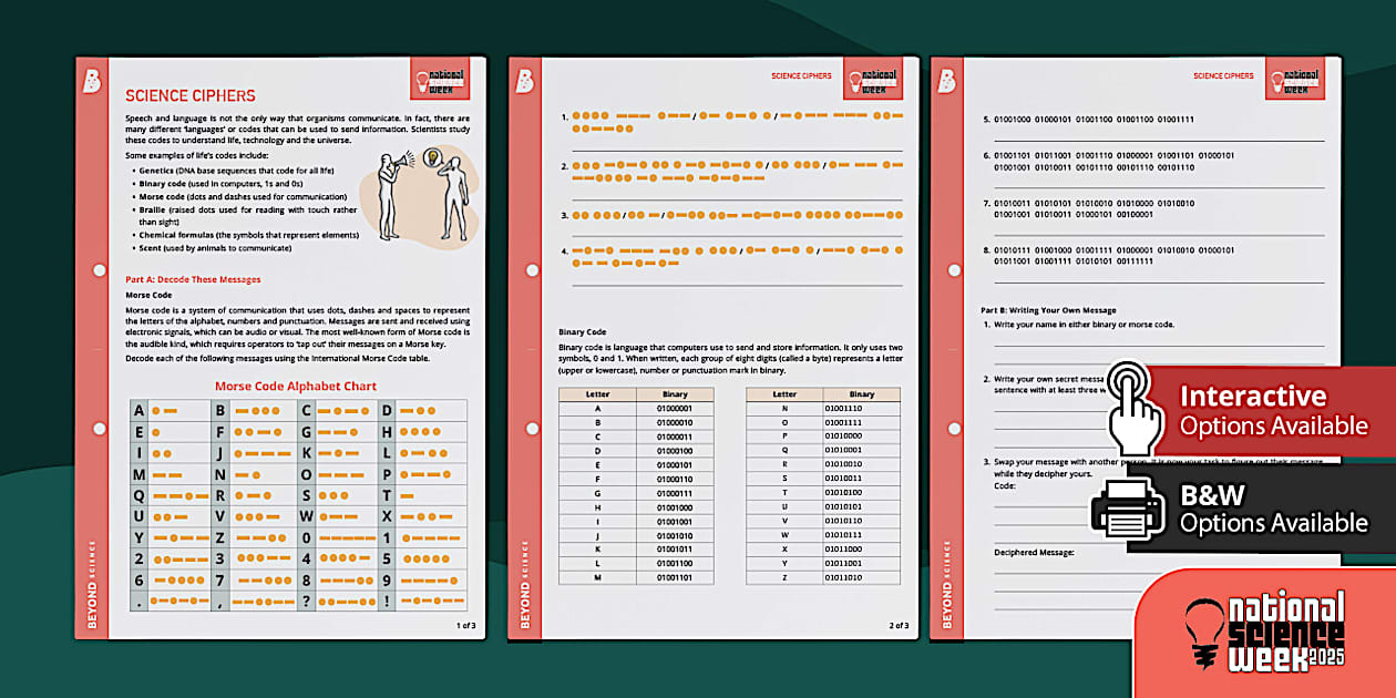 Science Ciphers Activity Sheet (teacher made) - Twinkl