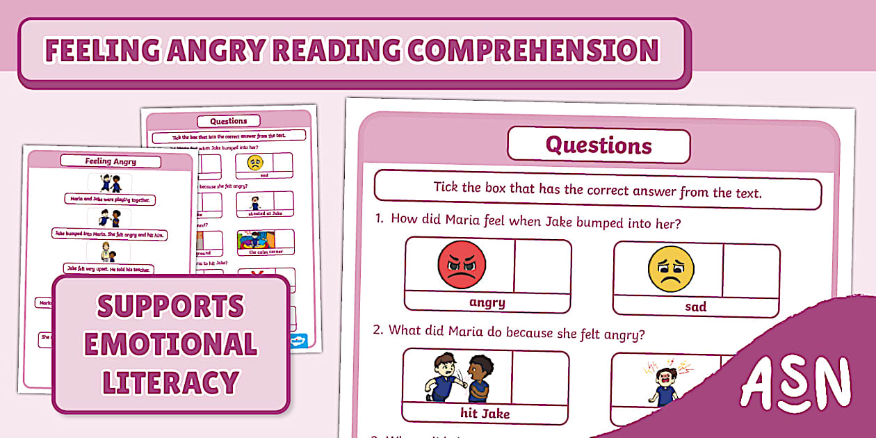 Feeling Angry Reading Comprehension with Visual Supports