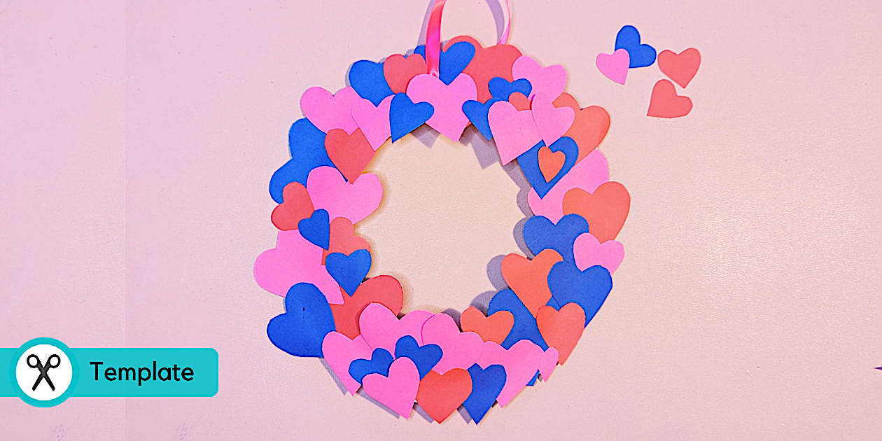 Paper Heart Wreath | Valentine's Day Crafts (Teacher-Made)