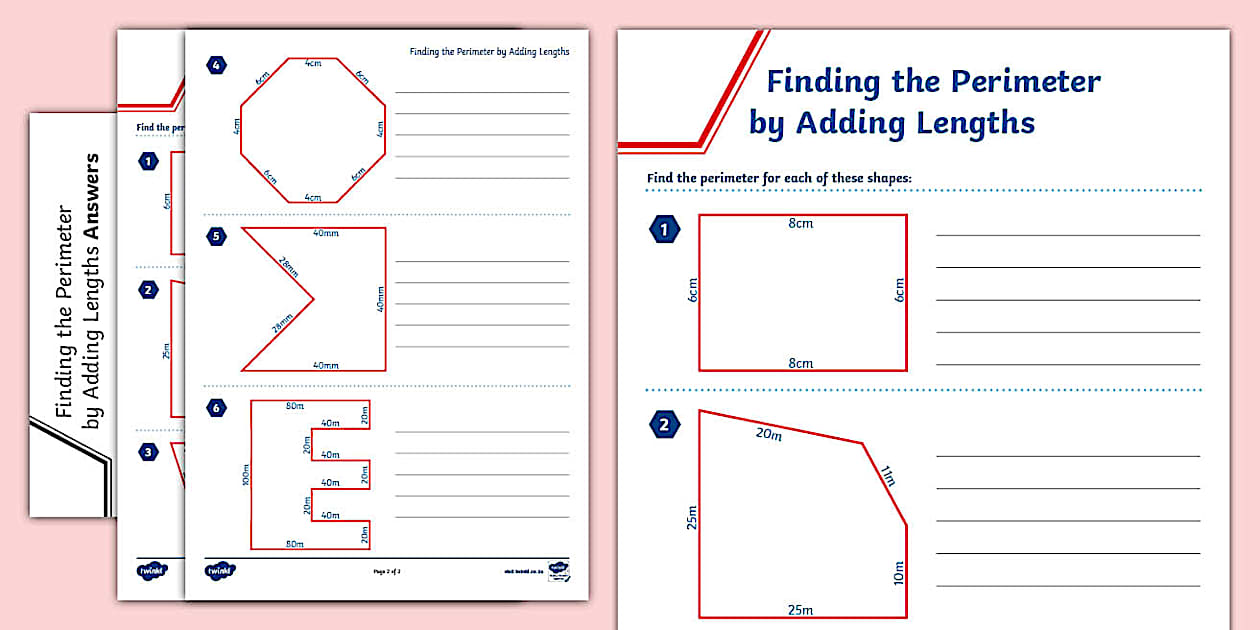 Finding the Perimeter by Adding Lengths Activity Sheet