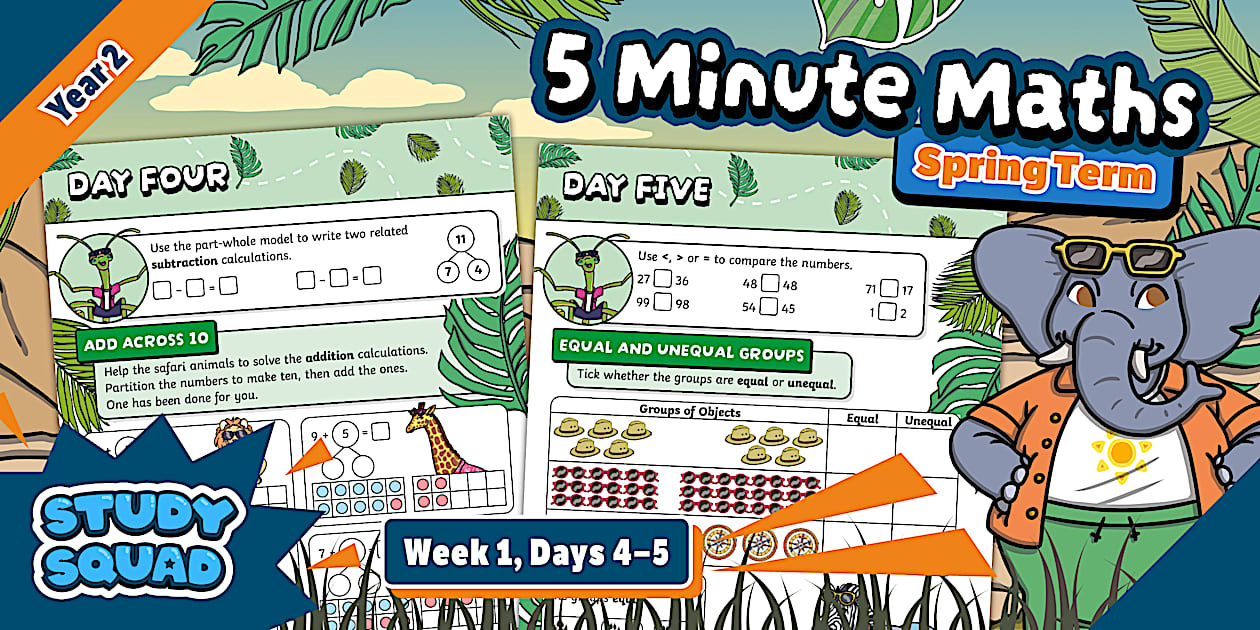 👉 Study Squad 5 Minute Maths - Year 2 Spring - Week 1 Days 4-5