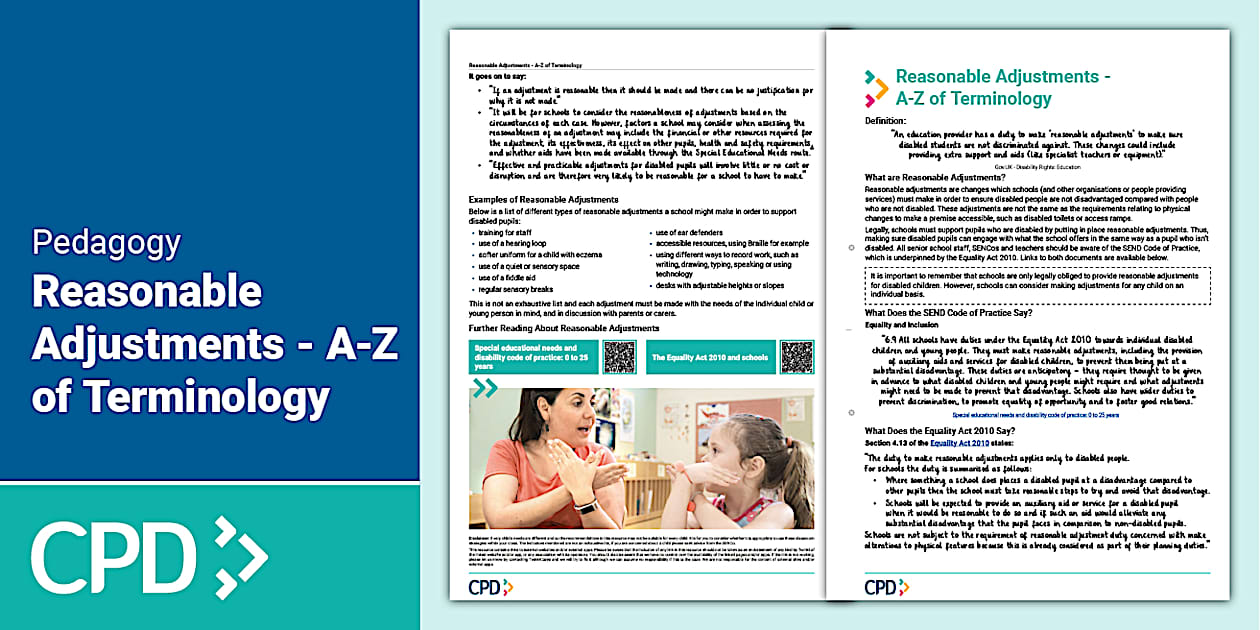 Reasonable Adjustments - A-Z of Terminology (teacher made)