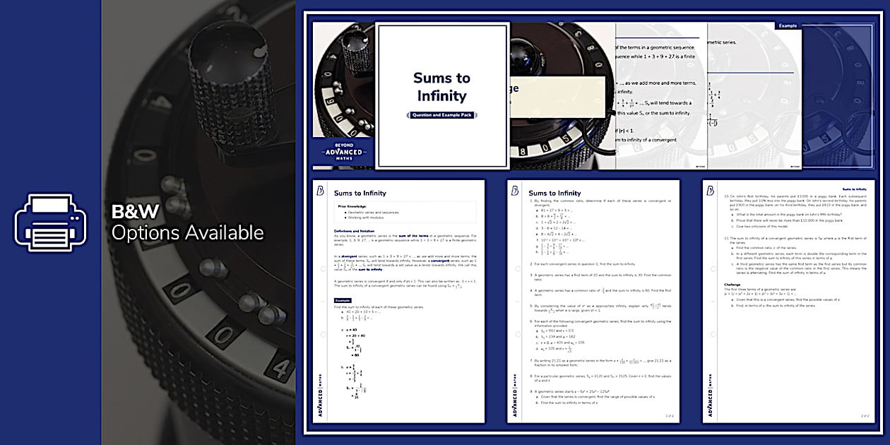 👉 Sums to Infinity Questions and Example Pack | A level Maths