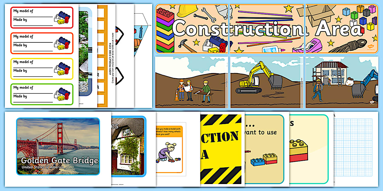 Construction Area Classroom Set-up Pack (teacher made)