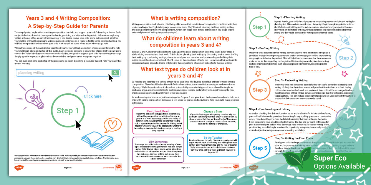 Years 3 and 4 Writing Composition: A Step-by-Step Guide