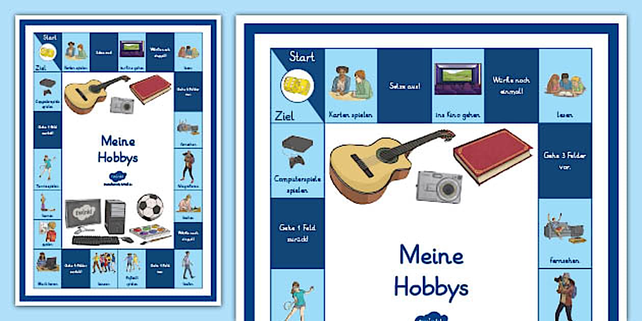 DaZ: Spiele – PDF: Brettspiel zum Thema Hobbys - Twinkl