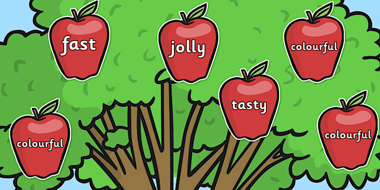 WOW Words on Red Apple (teacher made) - Twinkl