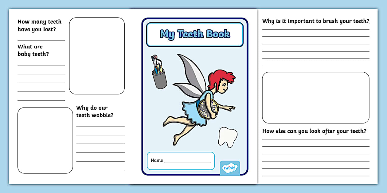 My Teeth Book Writing Frame (teacher made) - Twinkl