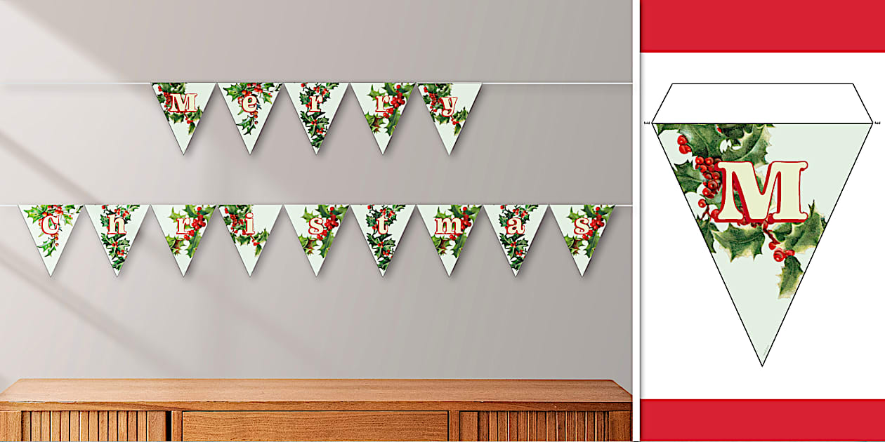 Botanical Christmas Bunting | Twinkl Party - Twinkl