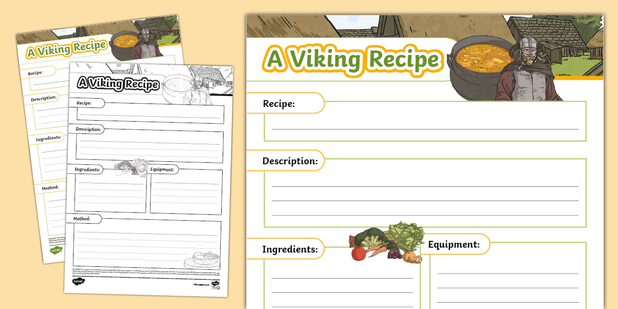 Viking Recipe Writing Template