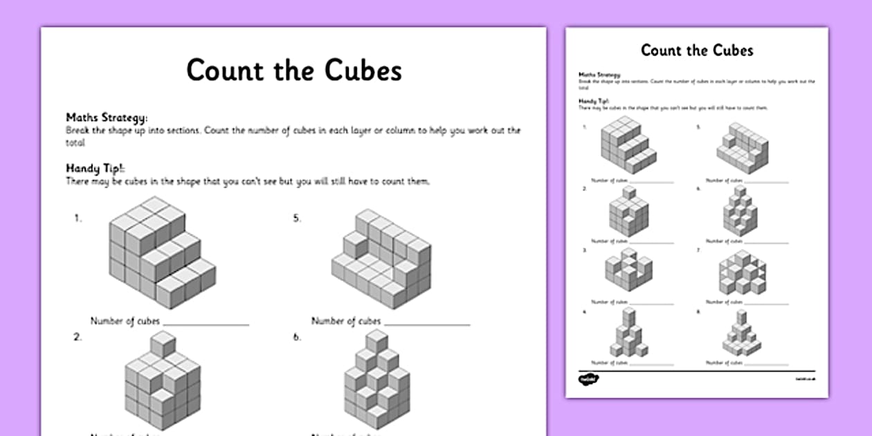 Year 5 Count the Cubes Worksheet / Worksheet - Twinkl
