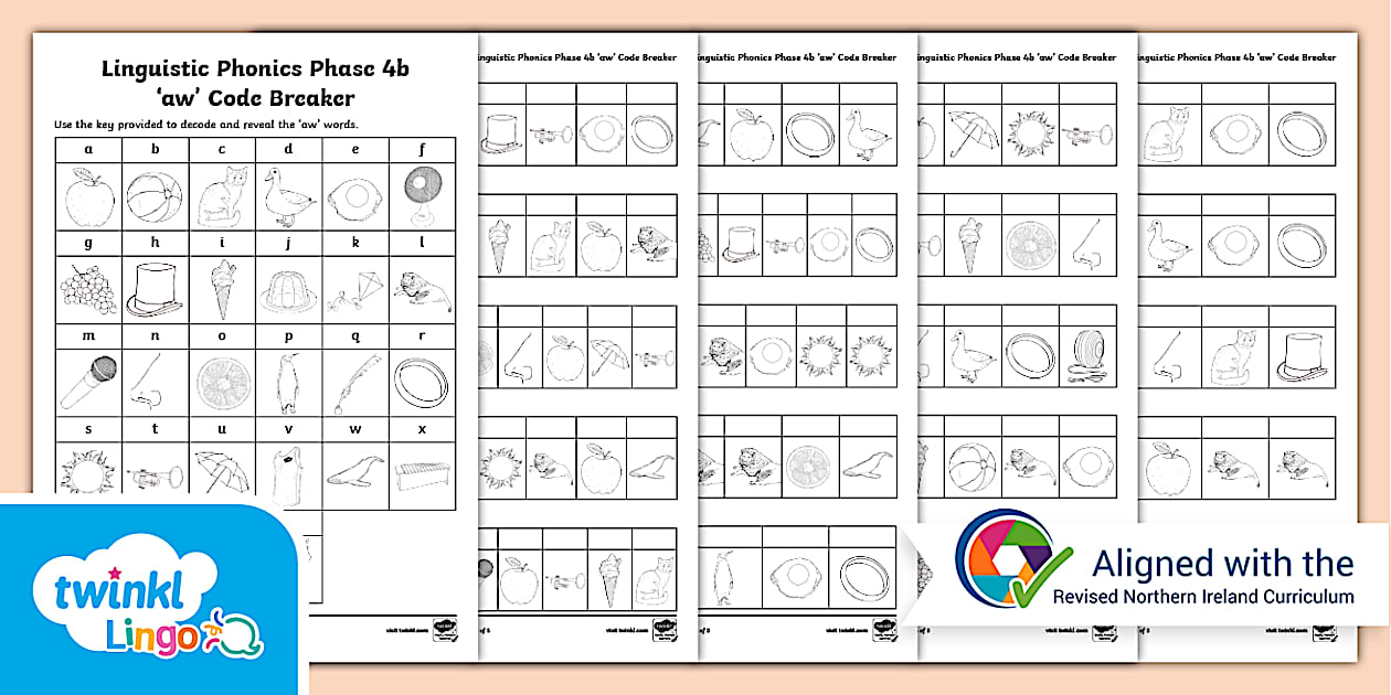 Linguistic Phonics Phase 4b 'aw' Code Breaker