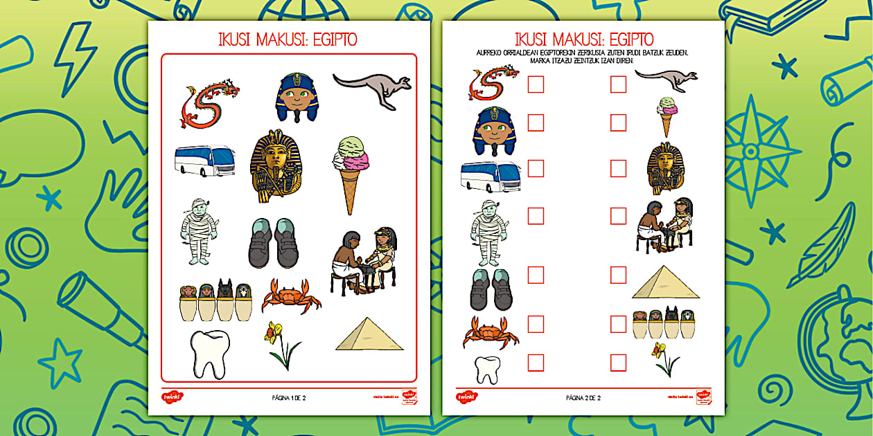 Ikusi makusi: Egipto - Euskera (teacher made) - Twinkl
