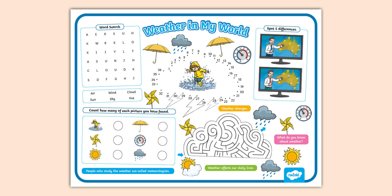 Weather in My World Activity Mat (teacher made) - Twinkl