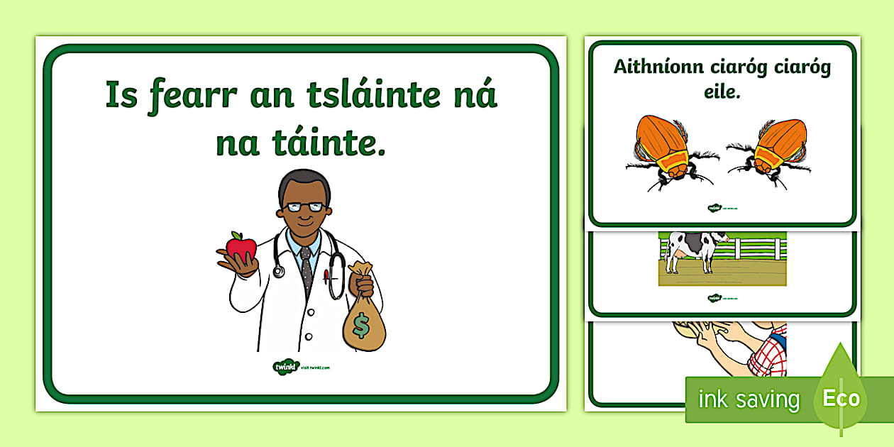 Irish Seanfhocail Posters in Gaeilge (teacher made) - Twinkl
