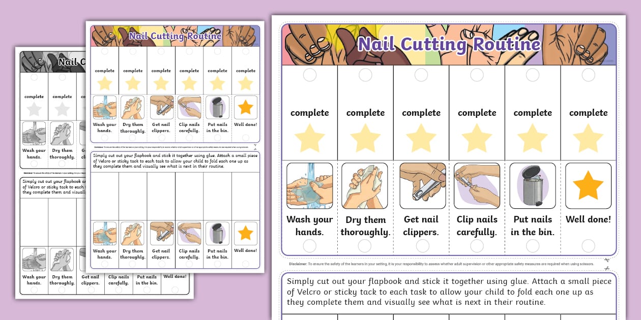Nail Cutting Visual Routine Flapbook (Teacher-Made) - Twinkl
