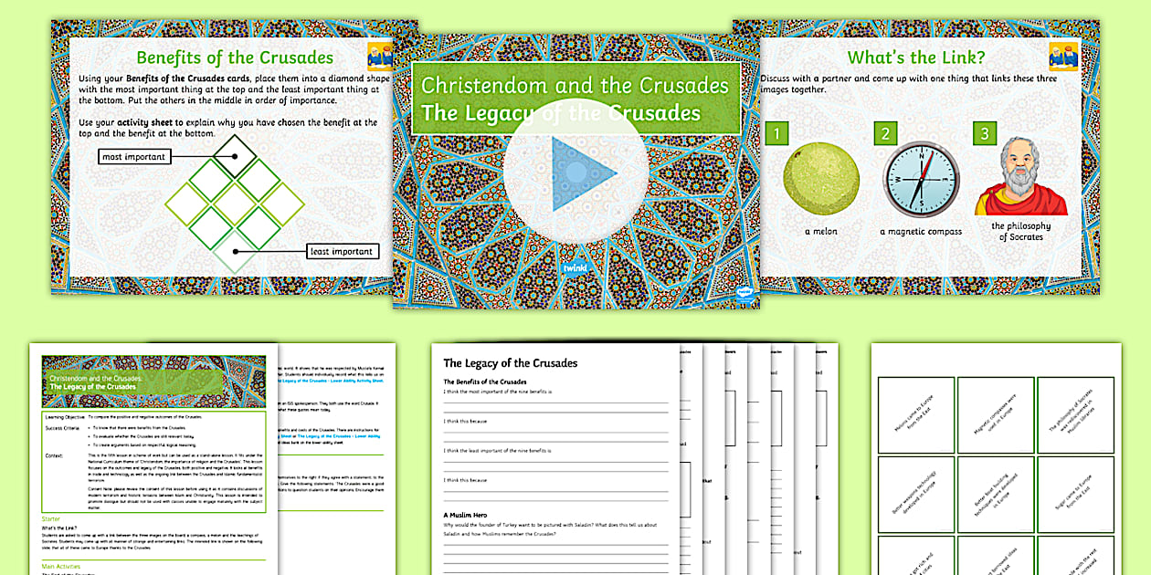 Christendom and the Crusades - The Legacy of the Crusades Lesson Pack