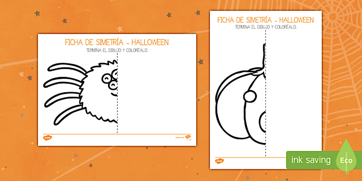 Ficha de actividad: Simetría - Halloween - Twinkl