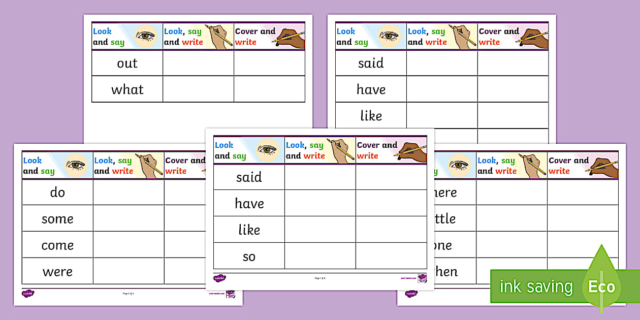Editable Phase 4 Tricky Words Writing Practice Worksheets