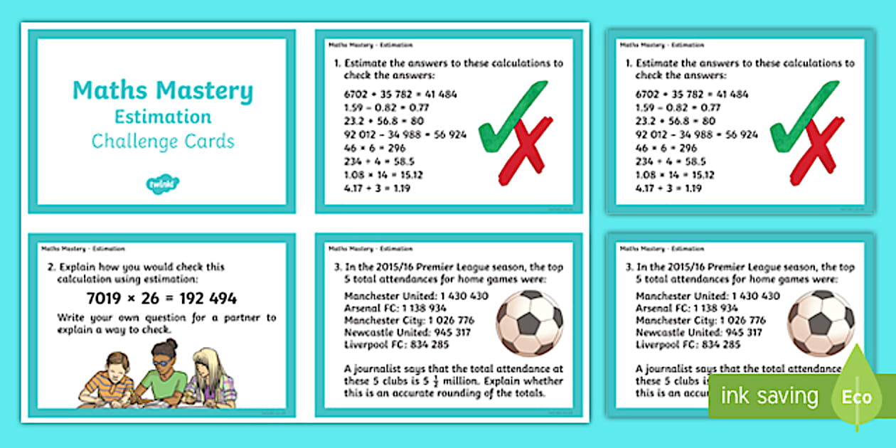 Black and White Year 6 Calculation Estimation Maths Mastery Activities