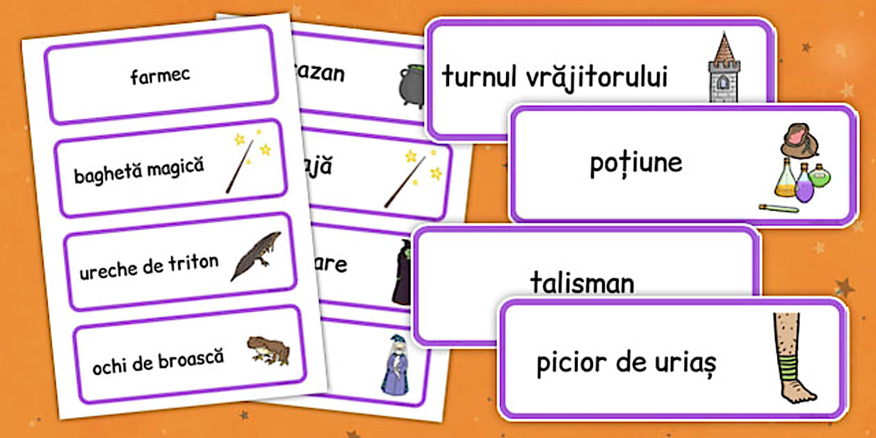 Magie - Cartonașe cu imagini și cuvinte (teacher made)