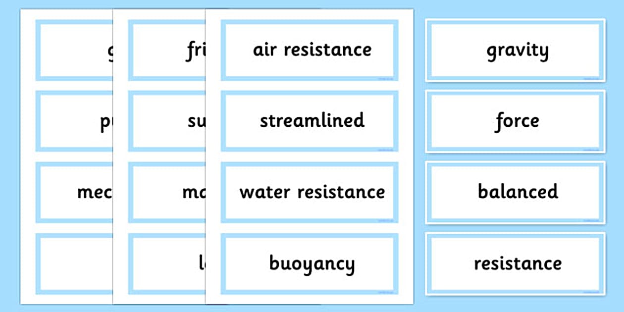 Editable Forces Word Cards (teacher made) - Twinkl