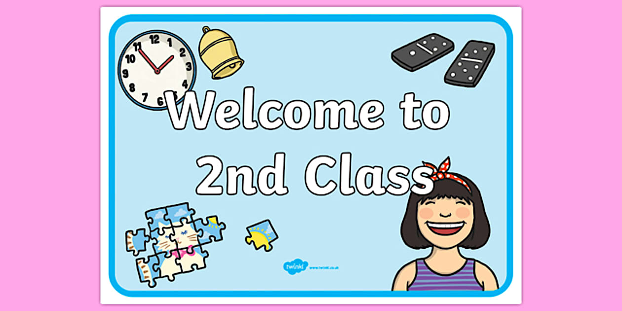 Editable Welcome to 2nd Class Display Poster (teacher made)
