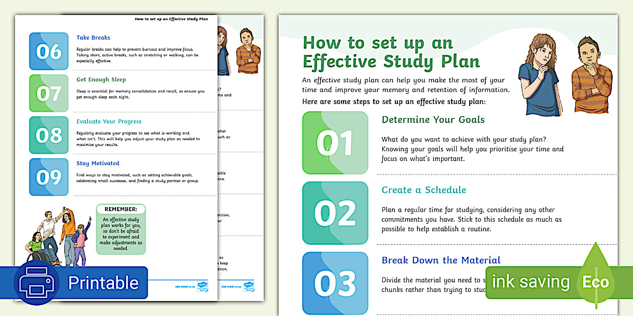 How to Set Up an Effective Study Plan (teacher made)