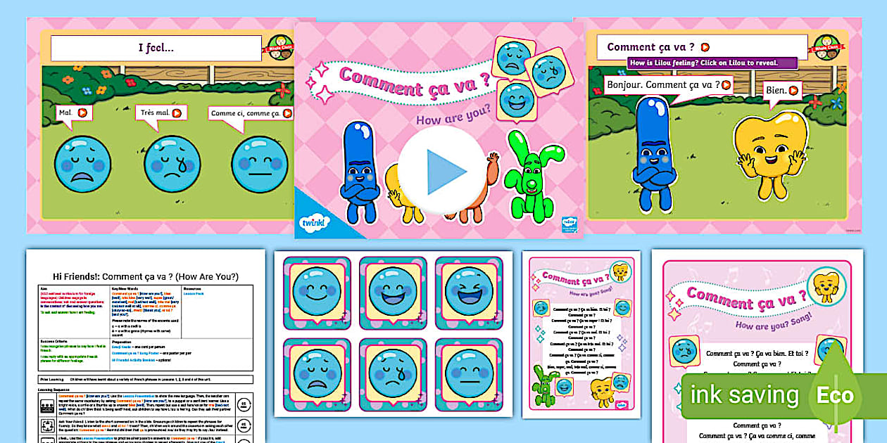 👉 French Hi Friends!: How Are You? Lesson Pack 5