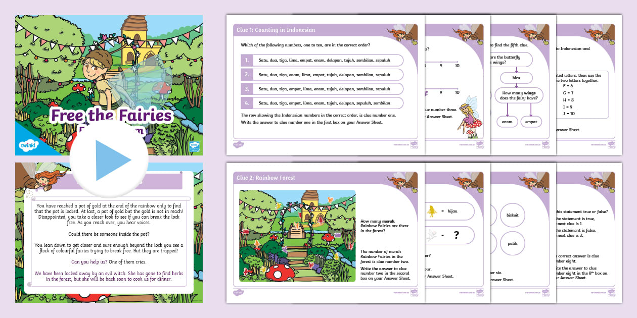 Indonesian Escape Room - Set the Fairies Free - Twinkl