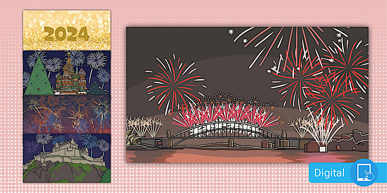 New Year Digital Backgrounds | Twinkl Party (Teacher-Made)