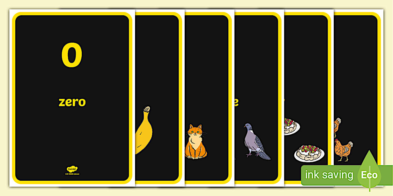 CVI Friendly Number and Word Posters 0-20 With Images