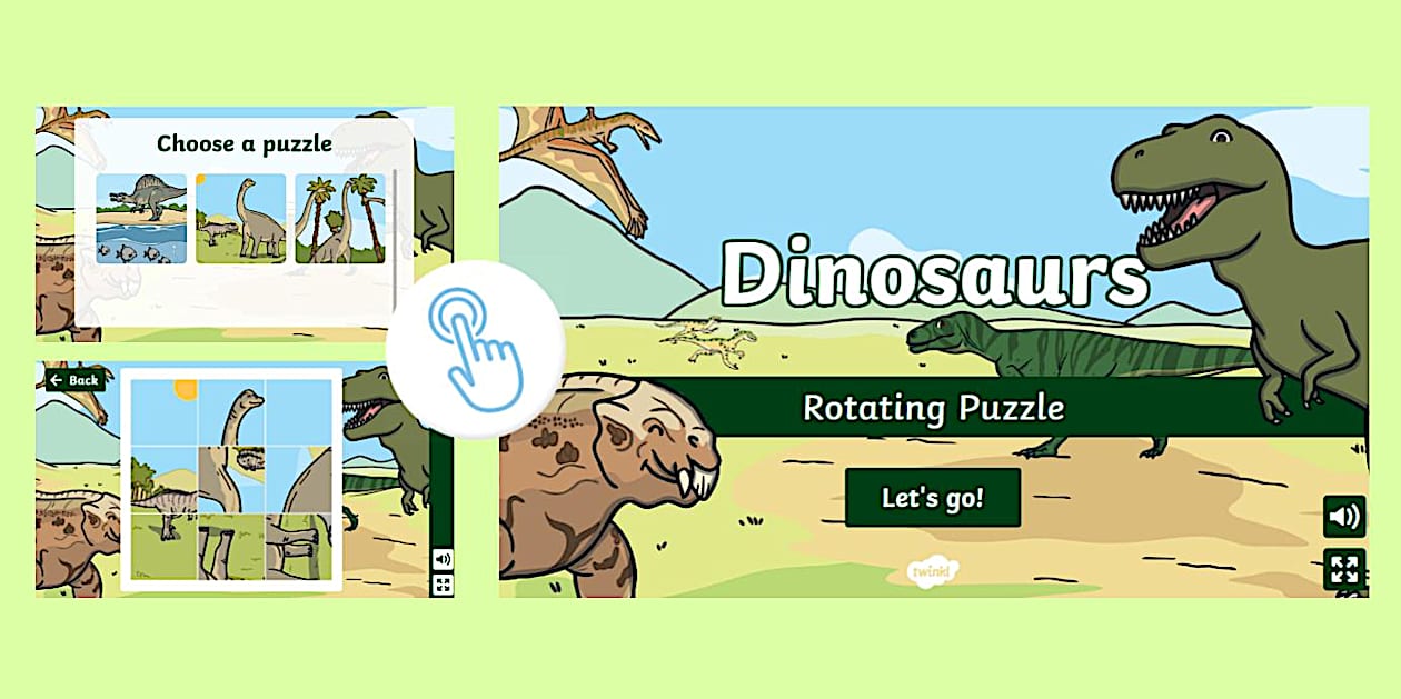 Dinosaurs Rotating Picture Puzzle Game (teacher made)