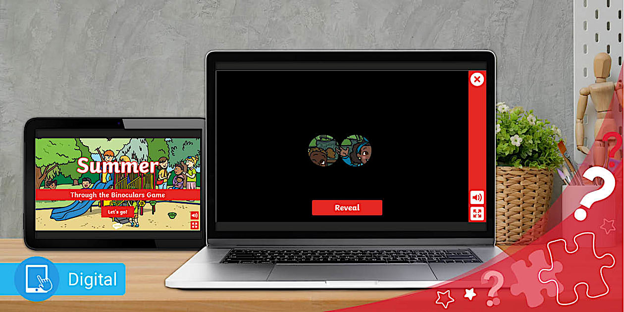 Summer Scenes Interactive Through the Binoculars Puzzle Game