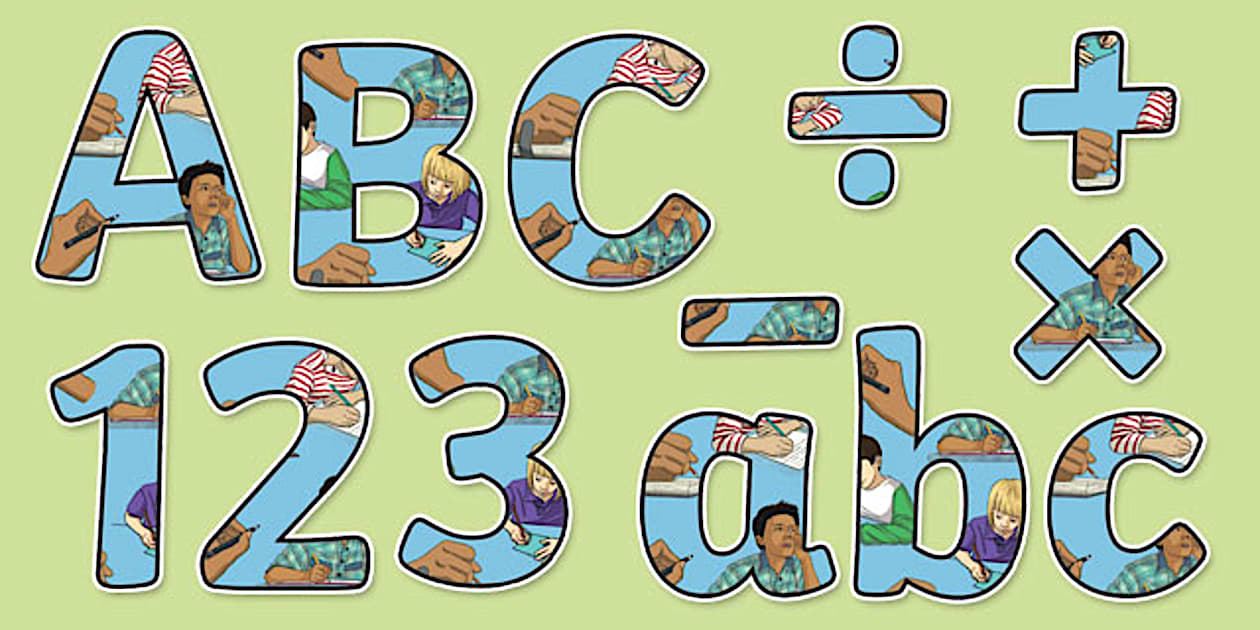 Writing Themed Display Letters and Numbers Pack - Twinkl