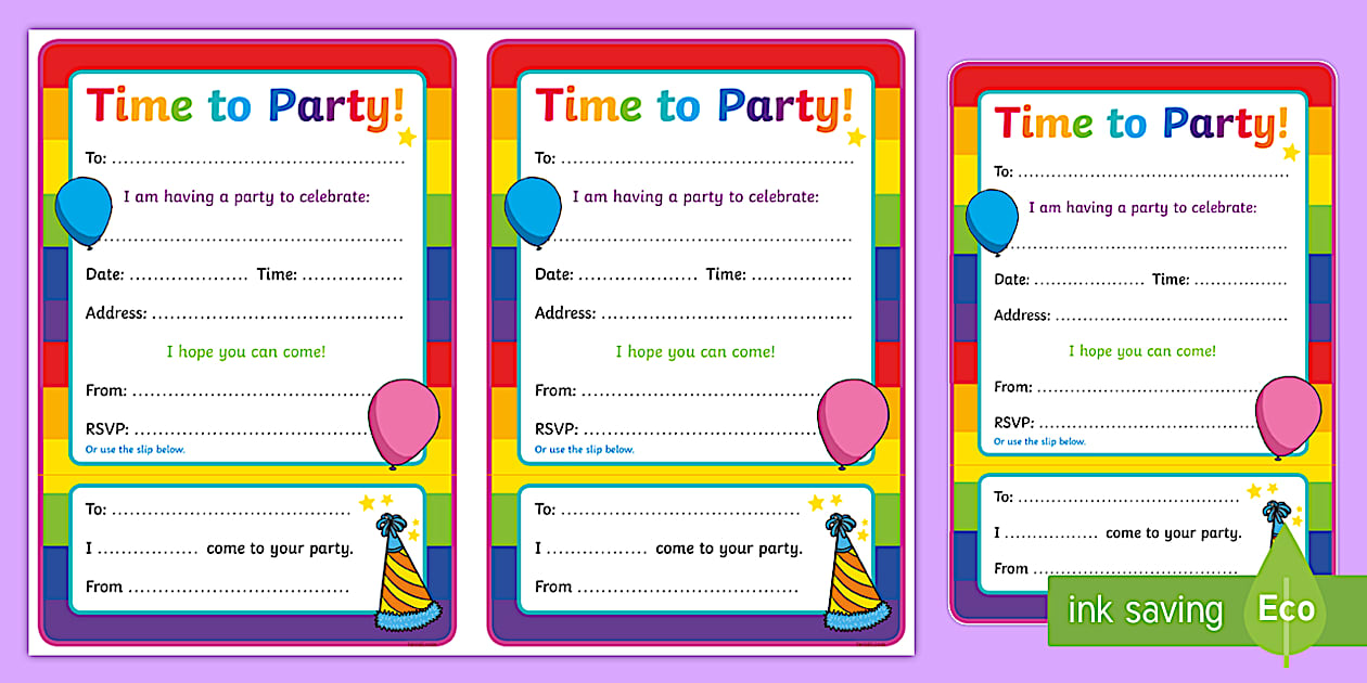 Party Invitation Card Template | Birthdays & Celebrations