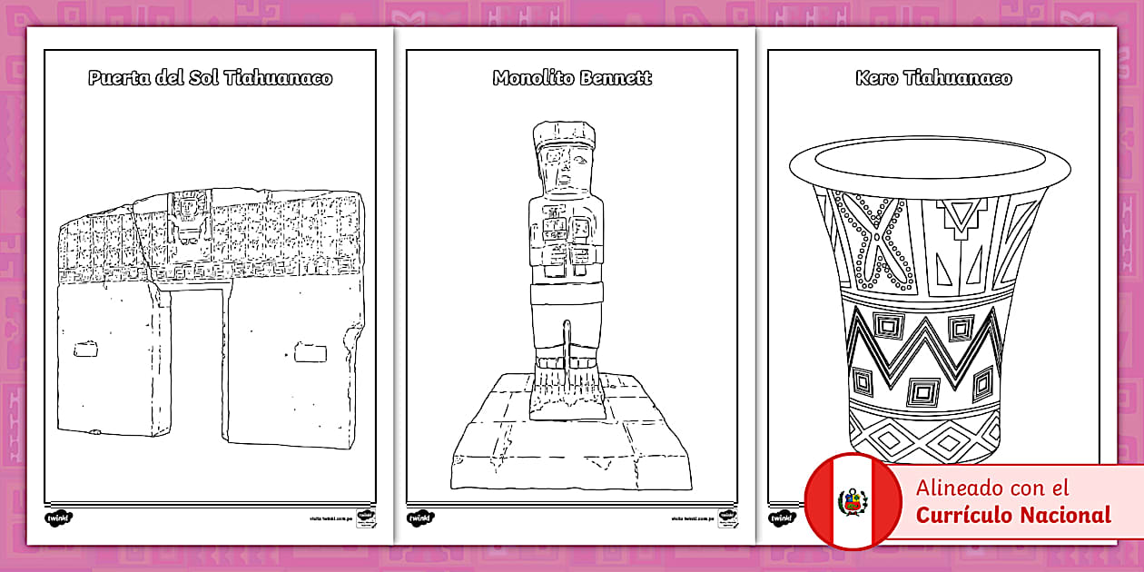 Hojas de colorear: Cultura Tiahuanaco | Recursos Educativos