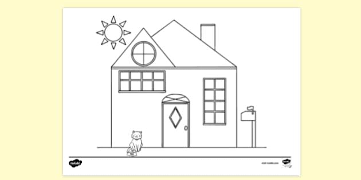 Easy, Simple Colouring Page - Simple Shapes Colouring Page