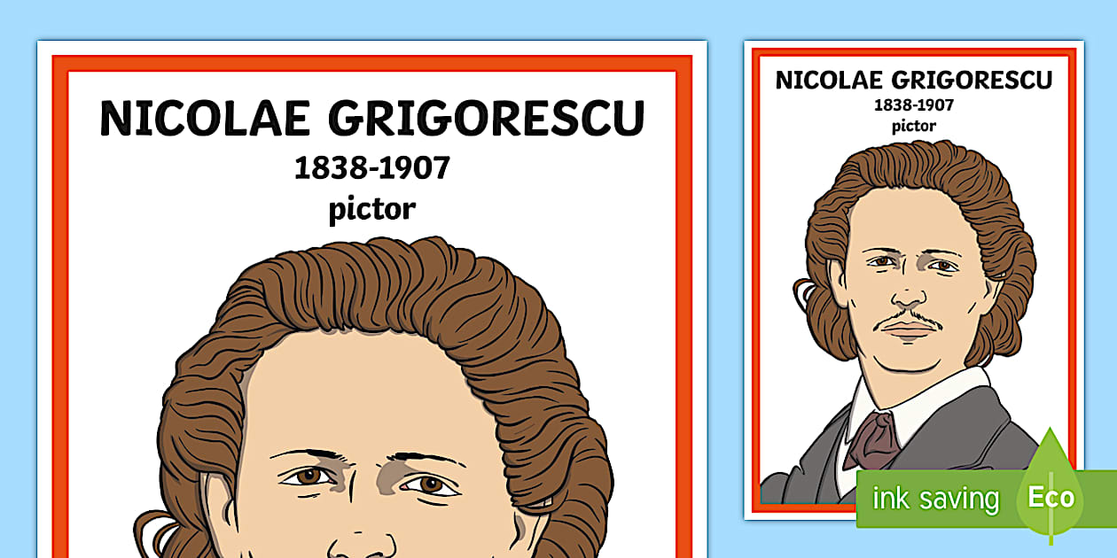 Nicolae Grigorescu - portret | Planșă | Twinkl România