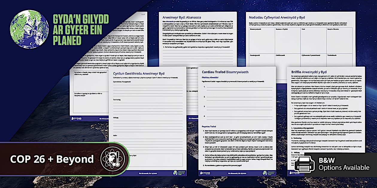 FREE! - COP26: Ffeil Ffeithiau Materion Byd-Eang - Twinkl