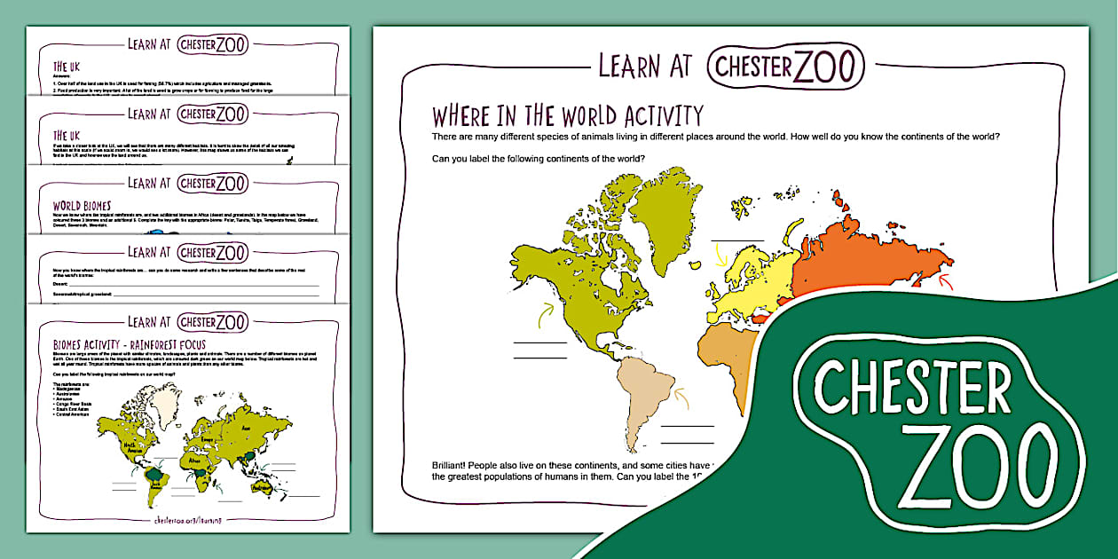 FREE! - World Biomes Activity Pack | Chester Zoo Activity