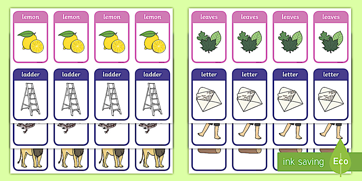 /l/ Initial Sound Snap Card Game (teacher made) - Twinkl