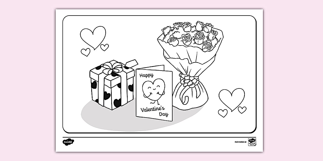 발렌타인데이 색칠놀이 | Valentine's Day Coloring Sheet
