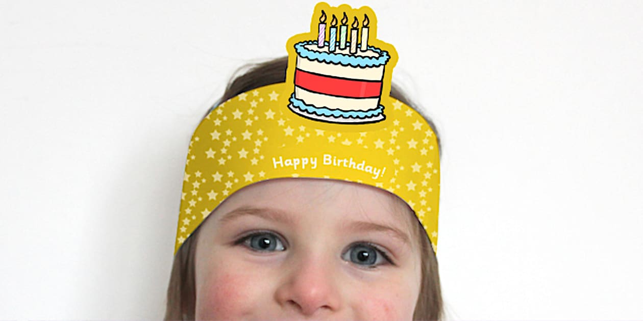 Black and White Happy Birthday Headbands (teacher made)
