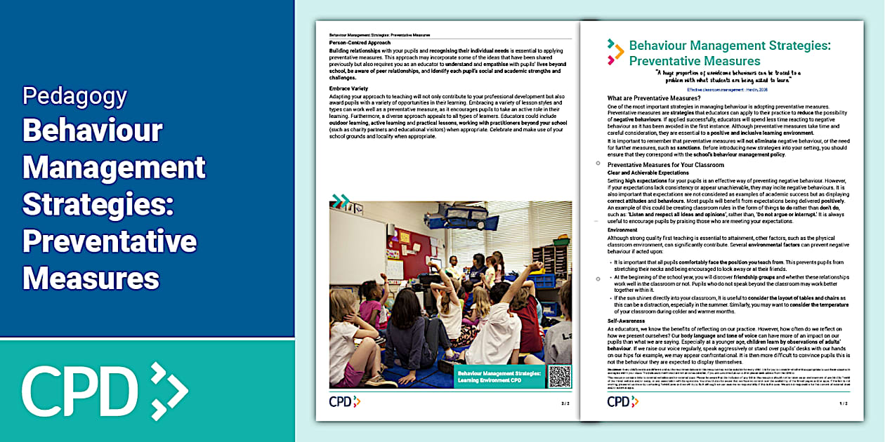 Behaviour Management Strategies: Preventative Measures