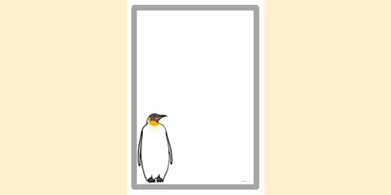 Simple Blank Penguin Icon Border | Page Borders | Twinkl