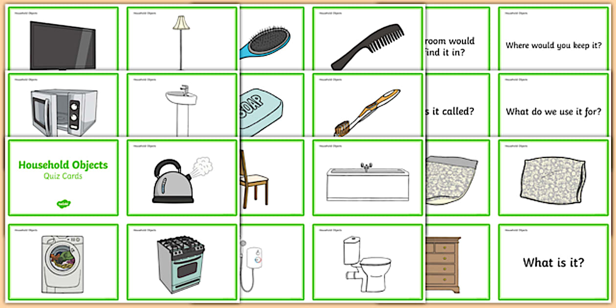 Household Objects Quiz Cards - ESL House Vocabulary - Twinkl