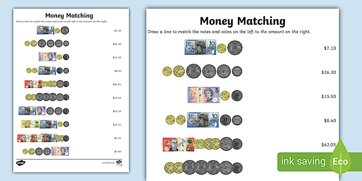 Australia Money Worksheet | PDF | F-2 Teaching Resource