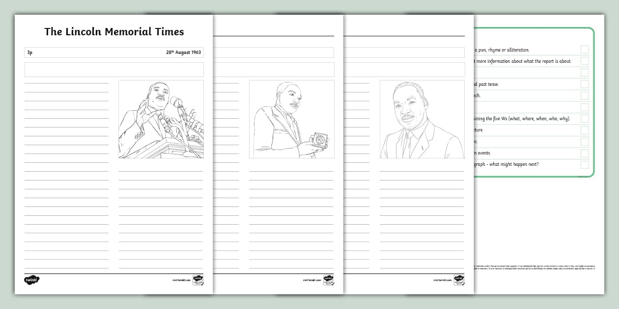 Martin Luther King Newspaper Template | Twinkl | KS2