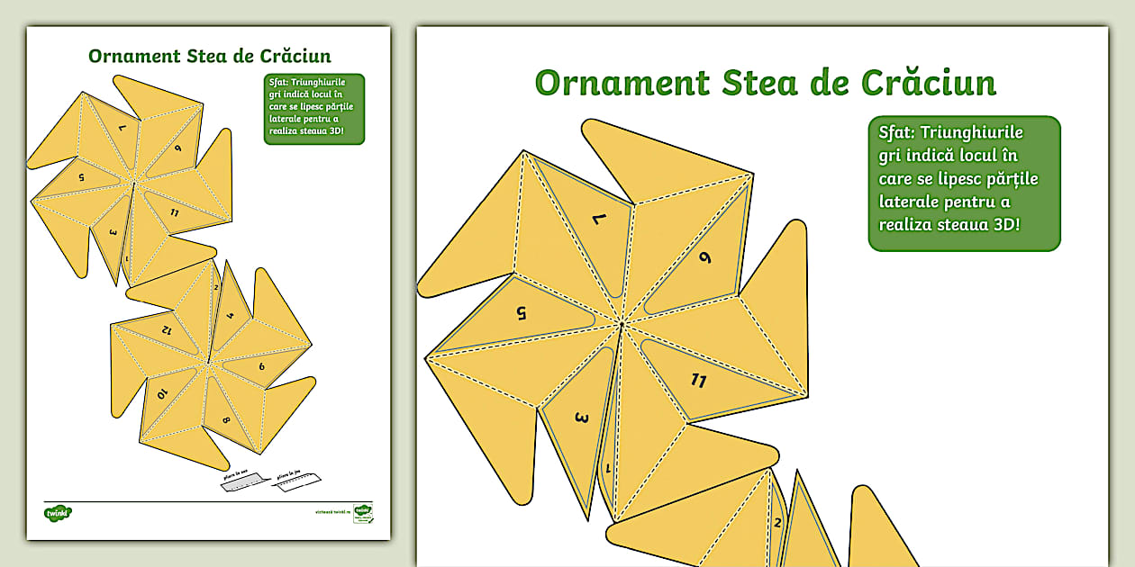 Ornament: Stea de Crăciun – Activitate practică - Twinkl